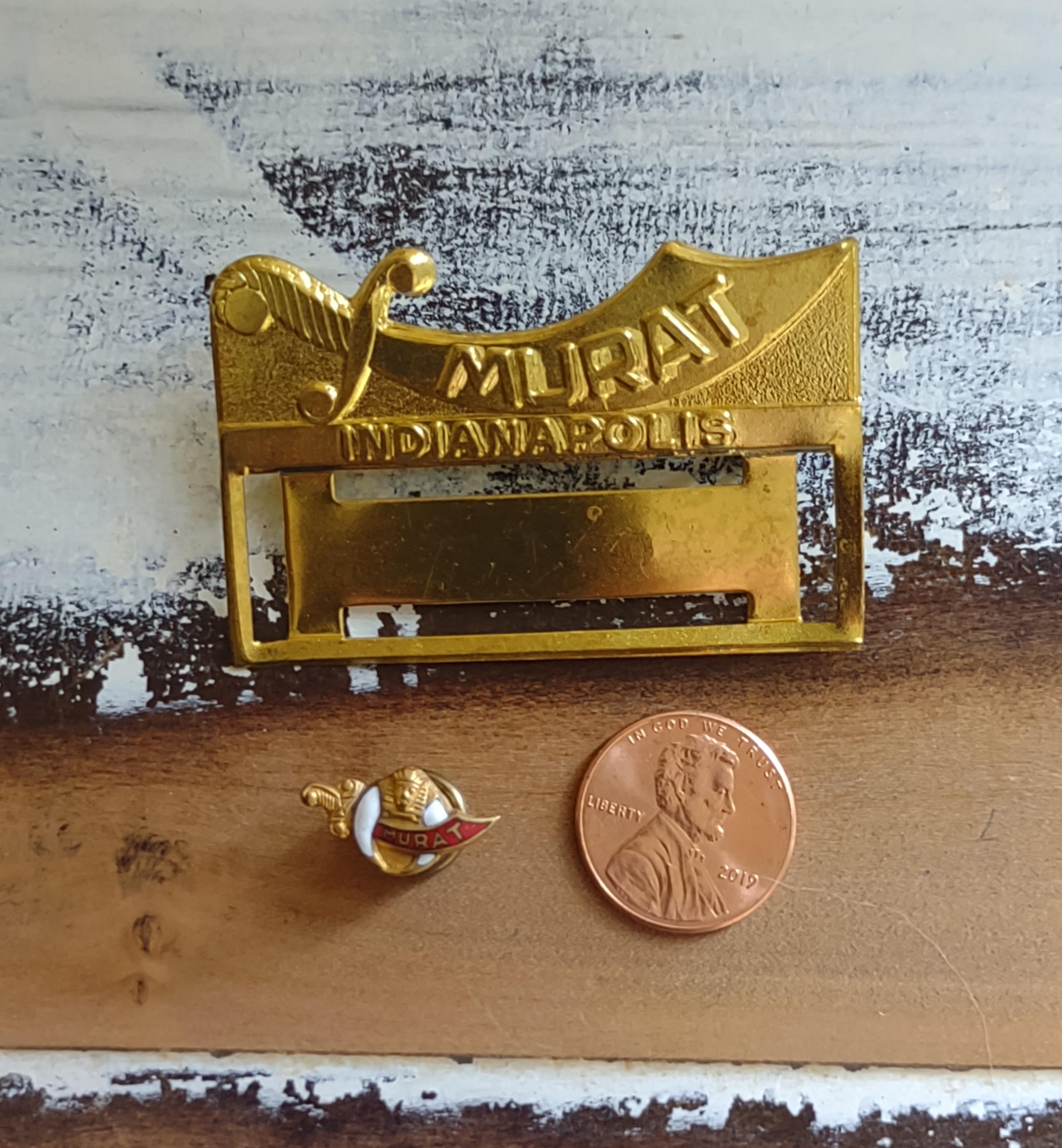 Vintage Masonic Murat Shriners ORA Crescent Moon Scimitar Sword Enamel ...