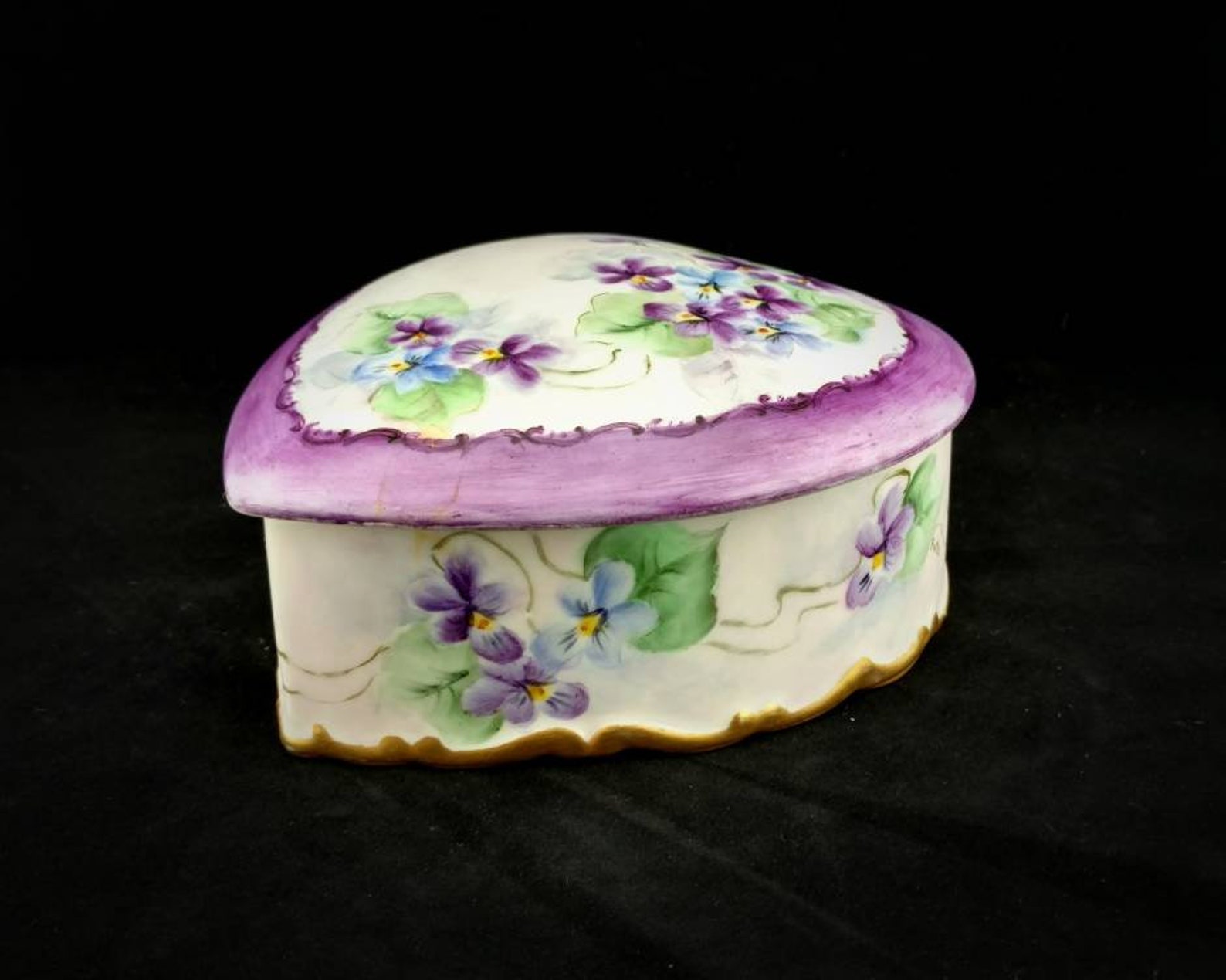 Valentine's Day Love Keepsake Hand Painted Signed Violet Flower ...