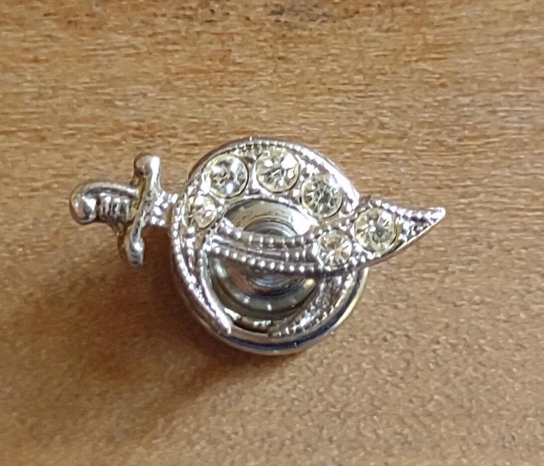 Vintage Masonic Shriners ORA Clear Rhinestone Crescent Moon Scimitar ...