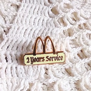 Vintage Mcdonald's Restaurant Pushback Gold Tone Enamel Pins 1 Year of ...