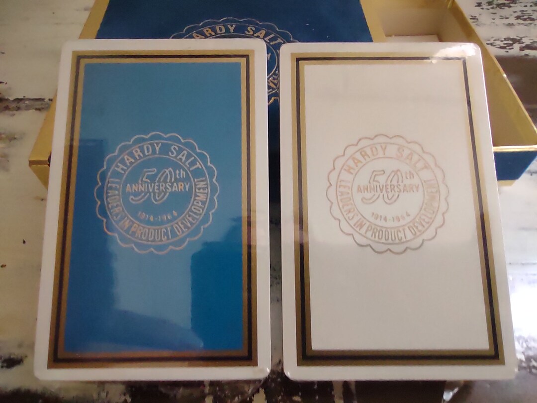 Vintage Advertising Hardy Salt Company 50th Anniversary Two (2) Decks ...