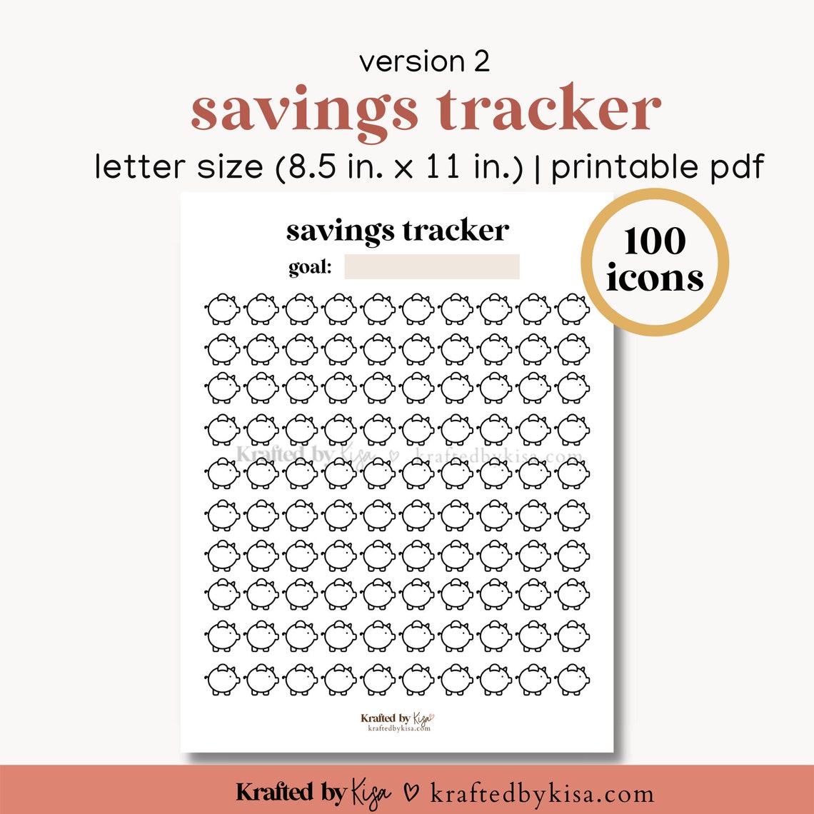 Savings Tracker Printable | Savings Tracker Chart | Save Money ...