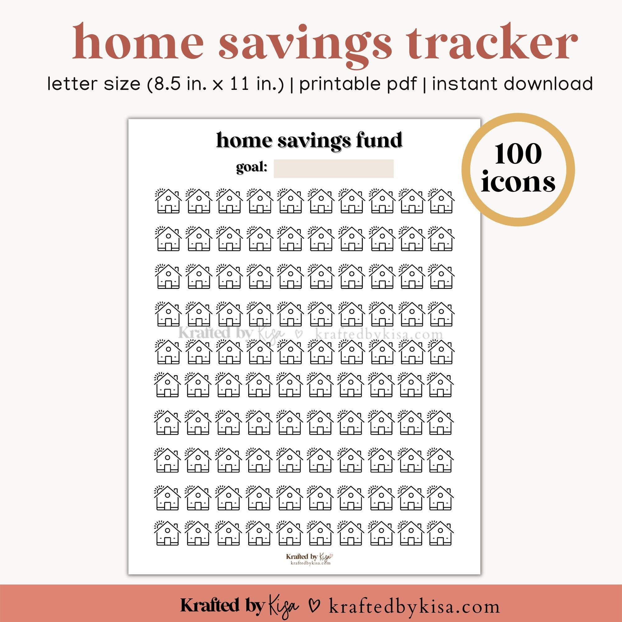 House Savings Tracker Printable | Savings Tracker Chart | Save Money ...