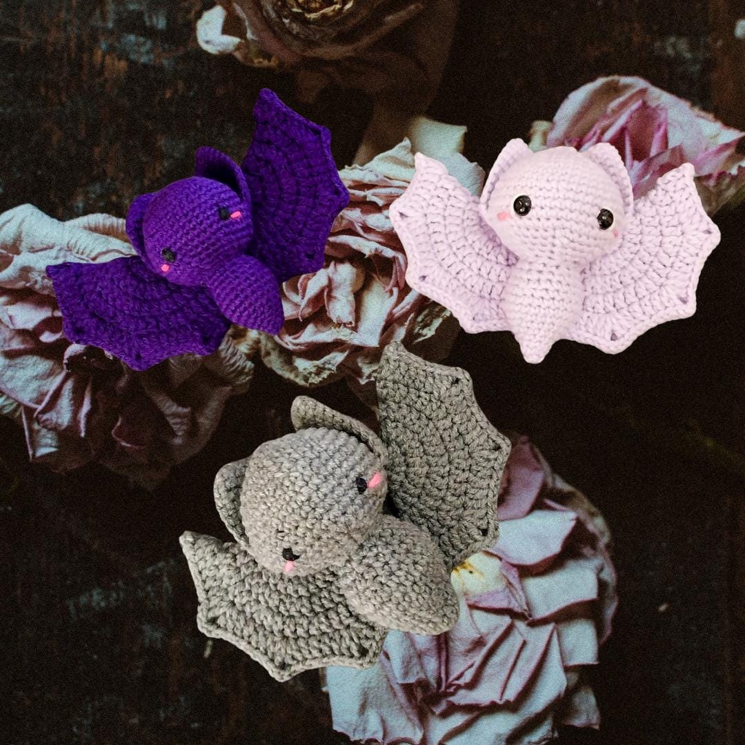 Crochet Bat Rattle: Goth Baby Toy, Handmade Nursery Decor - Etsy