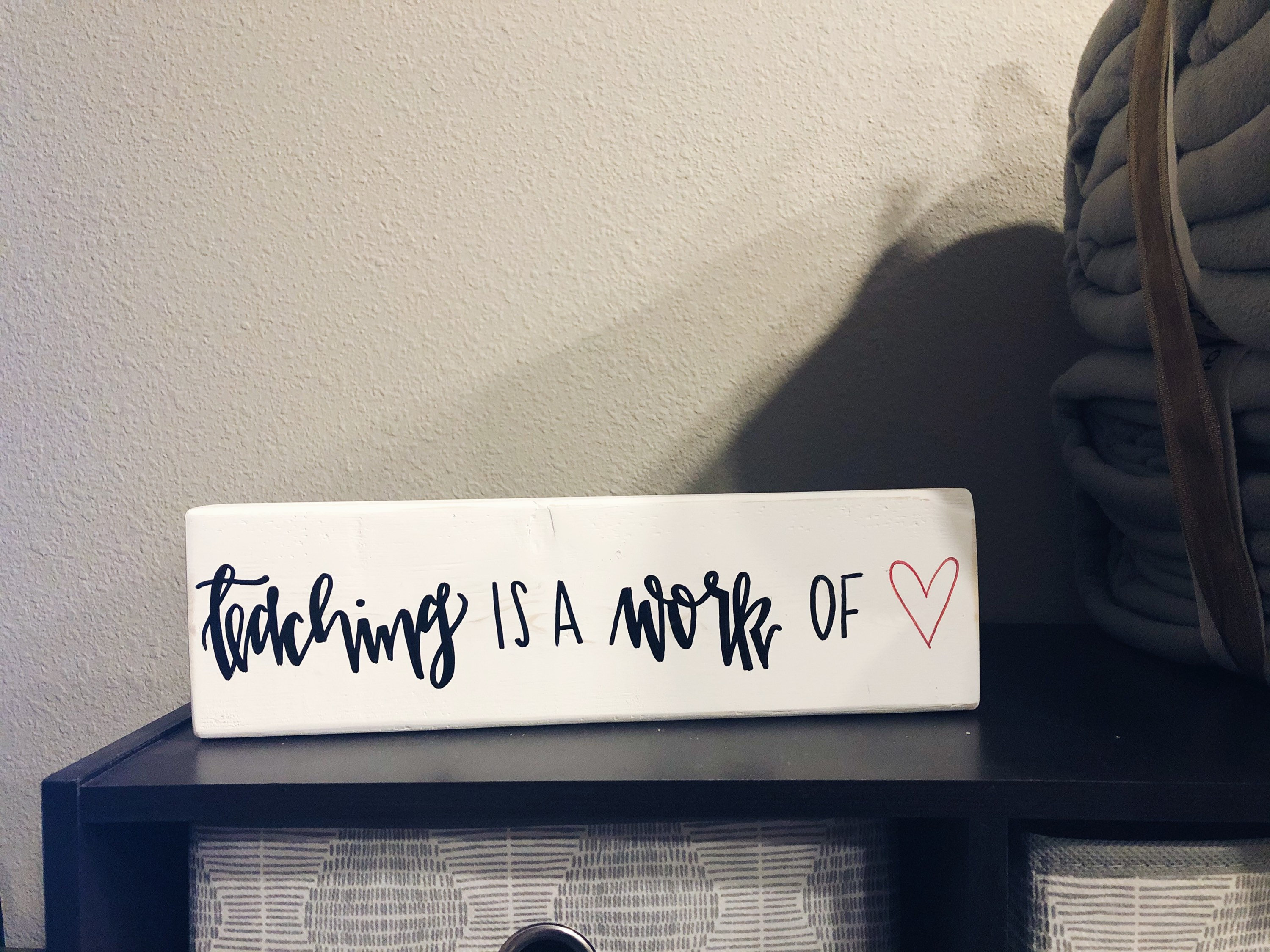 Handmade Teacher Appreciation Sign: Teaching is a Work of Heart - Etsy