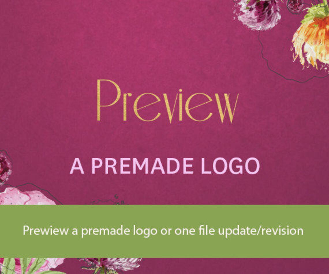 Preview a Premade Logo Update and File Resend Files Rush - Etsy