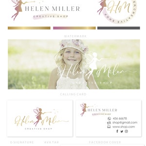 Pink Fairy Logo and Branding Event Planner Logo Fairy Cleaning Logo ...