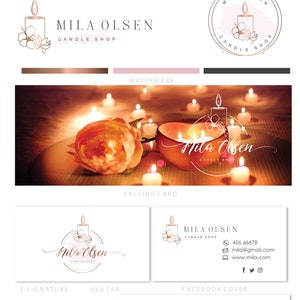 Candle Shop Brand Candle Gold Logo Candle Aroma Logo Candle Branding ...