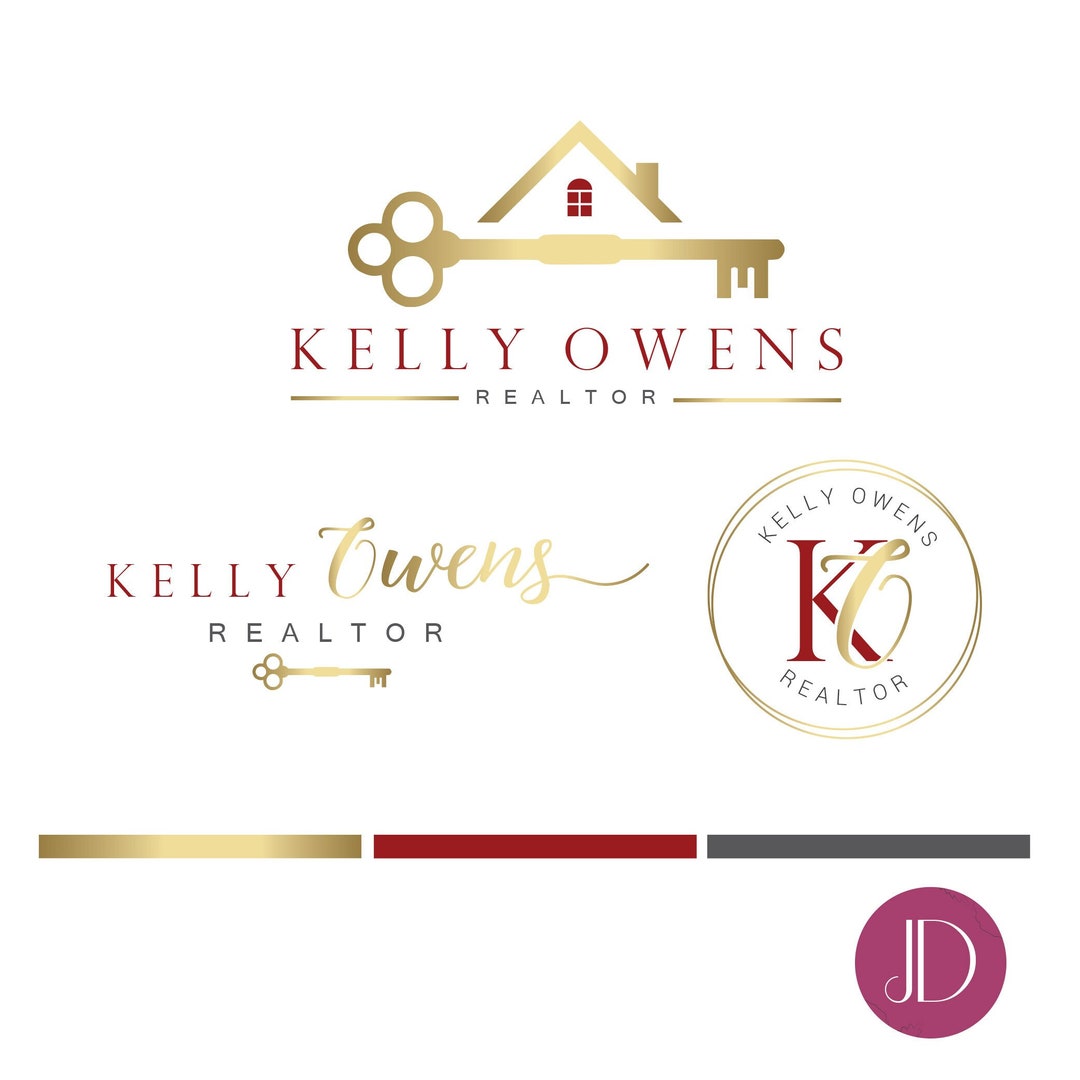 Premade Realtor Logo and Branding Real Estate House Key Logo Broker ...