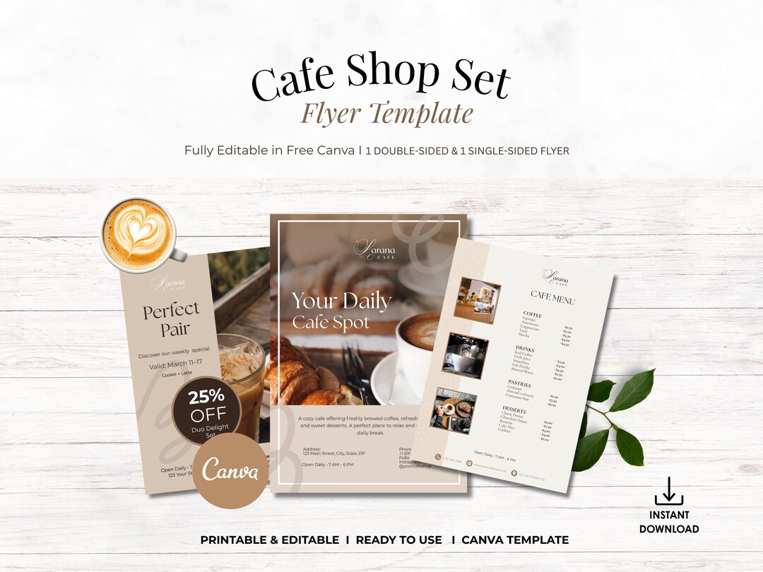 Cafe Flyer Template, Coffee Shop Menu Flyer, Cafe Menu Design, Coffee ...