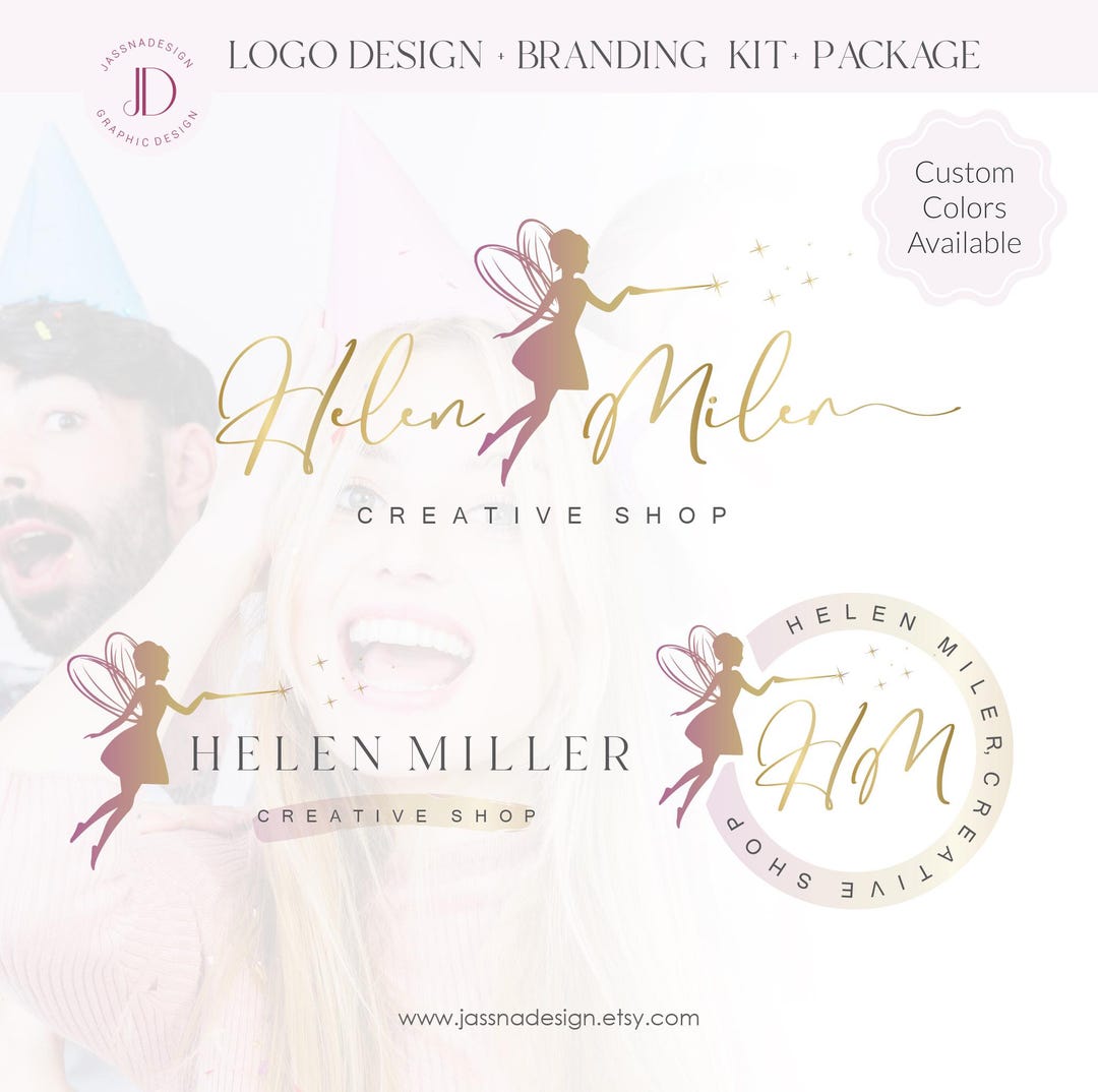 Pink Fairy Logo and Branding Event Planner Logo Fairy Cleaning Logo ...