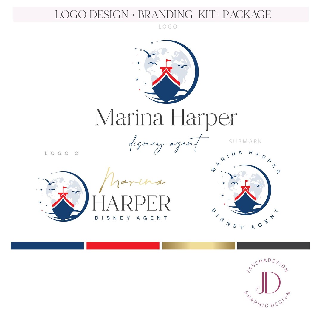 Disney Travel Agent Logo Boat Globe Logo Disney Cruise Marketing Travel ...