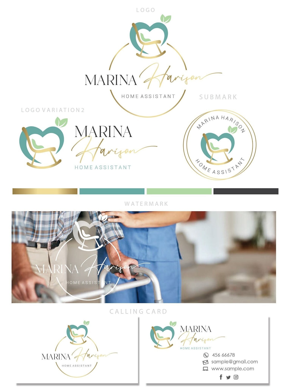 Home Care Logo and Branding Rocking Chair Hearth Logo Senior Home Care ...