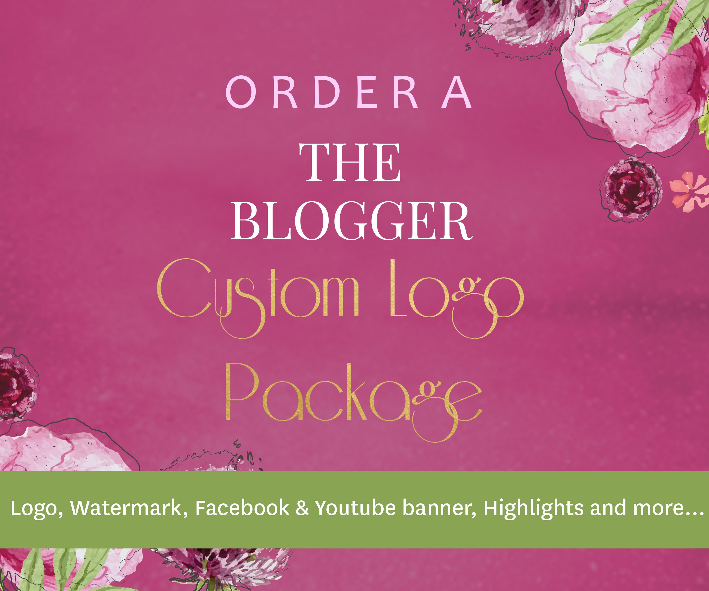 Custom logo design Custom blogger package Custom logo | Etsy