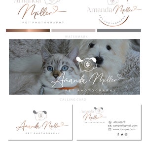 Pet Photography Logo and Branding Paw Camera Logo Paw Ears Pet Logo ...