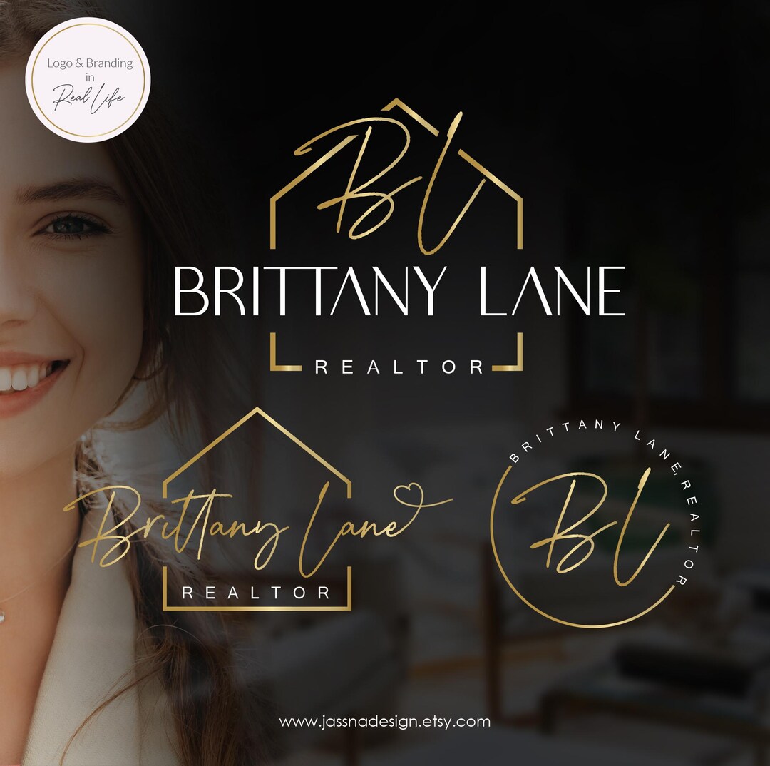 Realtor House Initials Logo, Modern Signature Real Estate Brand ...
