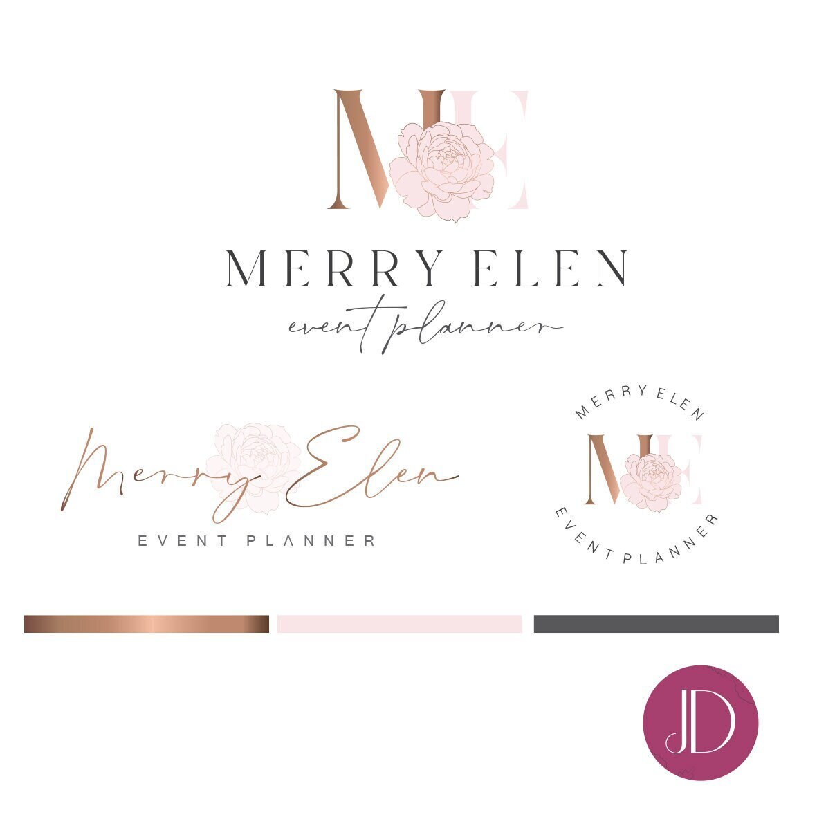 Peony Logo Design and Branding Wedding Accessories - Etsy