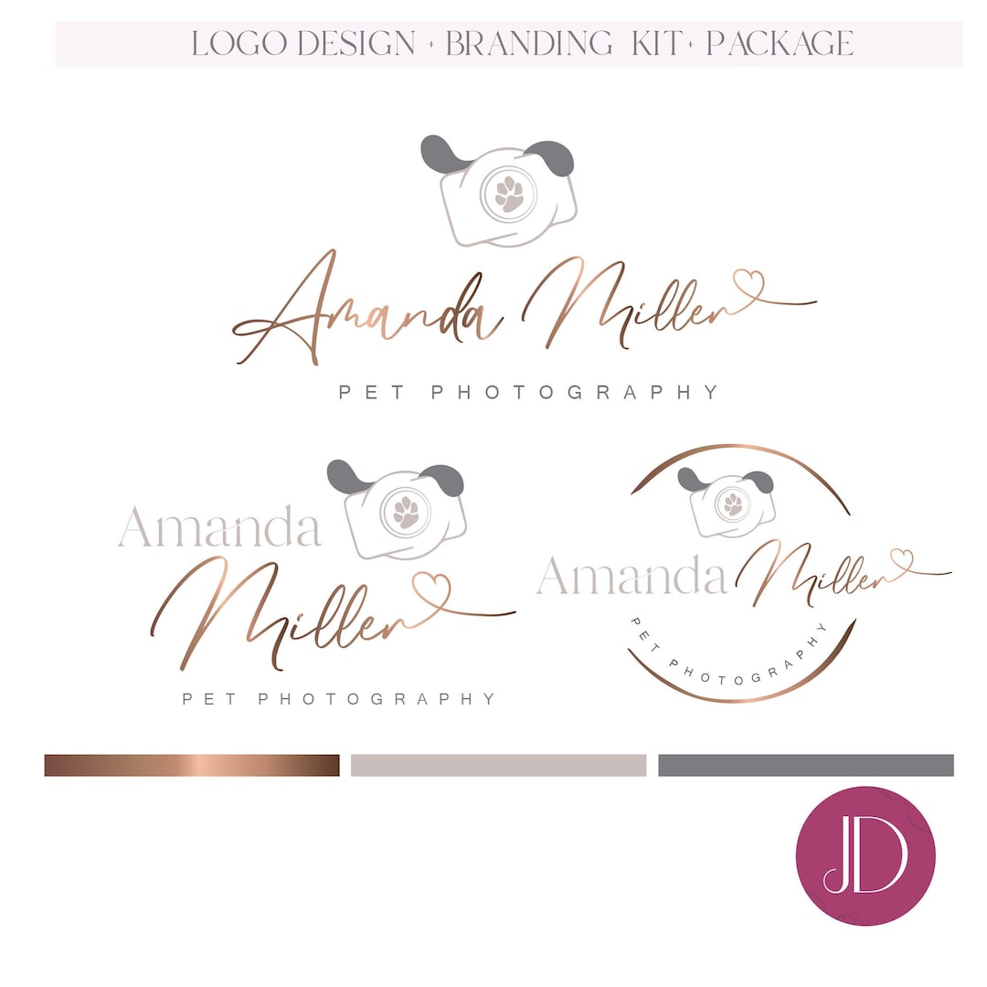 Pet Photography Logo and Branding Paw Camera Logo Paw Ears Pet Logo ...