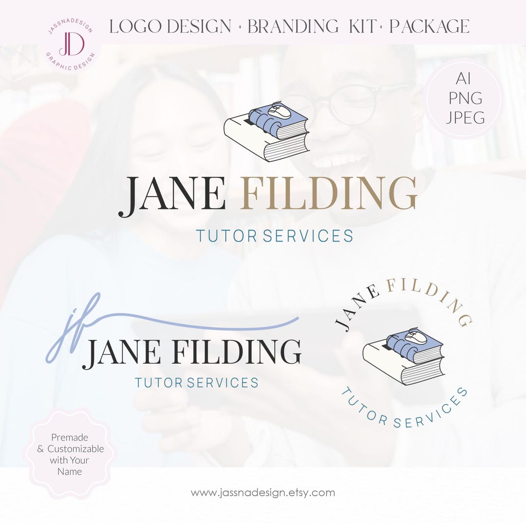 Online Tutor Logo Design: Education Branding Kit (AI/PNG/JPEG) 193 - Etsy