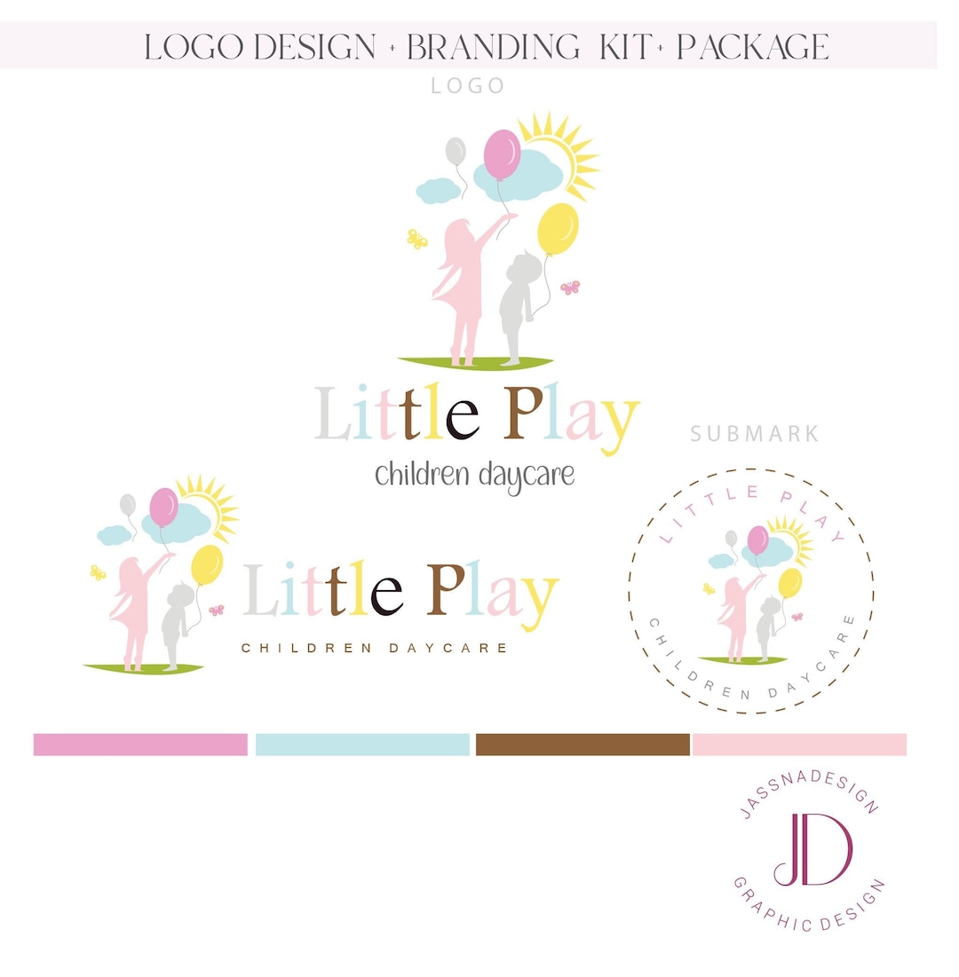 Child Care Logo and Branding Kids Nourishment Logo Children Day Care ...