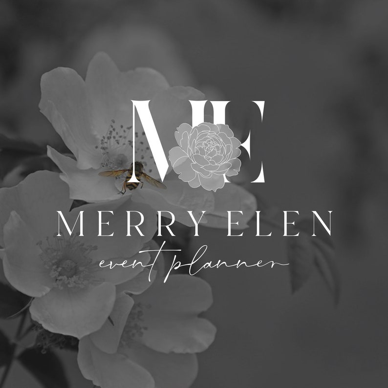 Peony Logo Design and Branding Wedding Accessories - Etsy