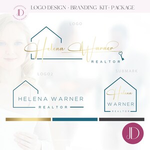 Elegant Realtor Signature Logo Teal Real Estate Branding Kit Key ...
