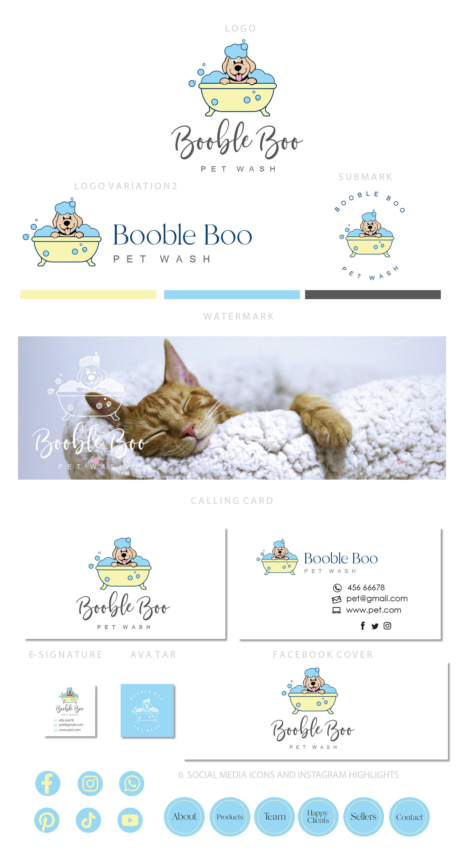 Pet Logo Pet Wash Logo Dog Bath Logo Pet Service Logo Pet Care Brand ...