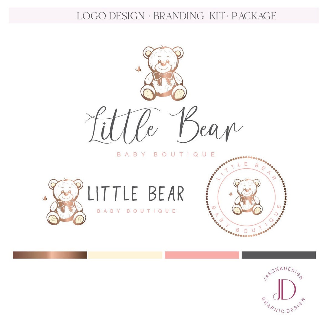 Teddy Bear Logo Children Bear Logo Baby Boutique Logo Kids Boutique ...