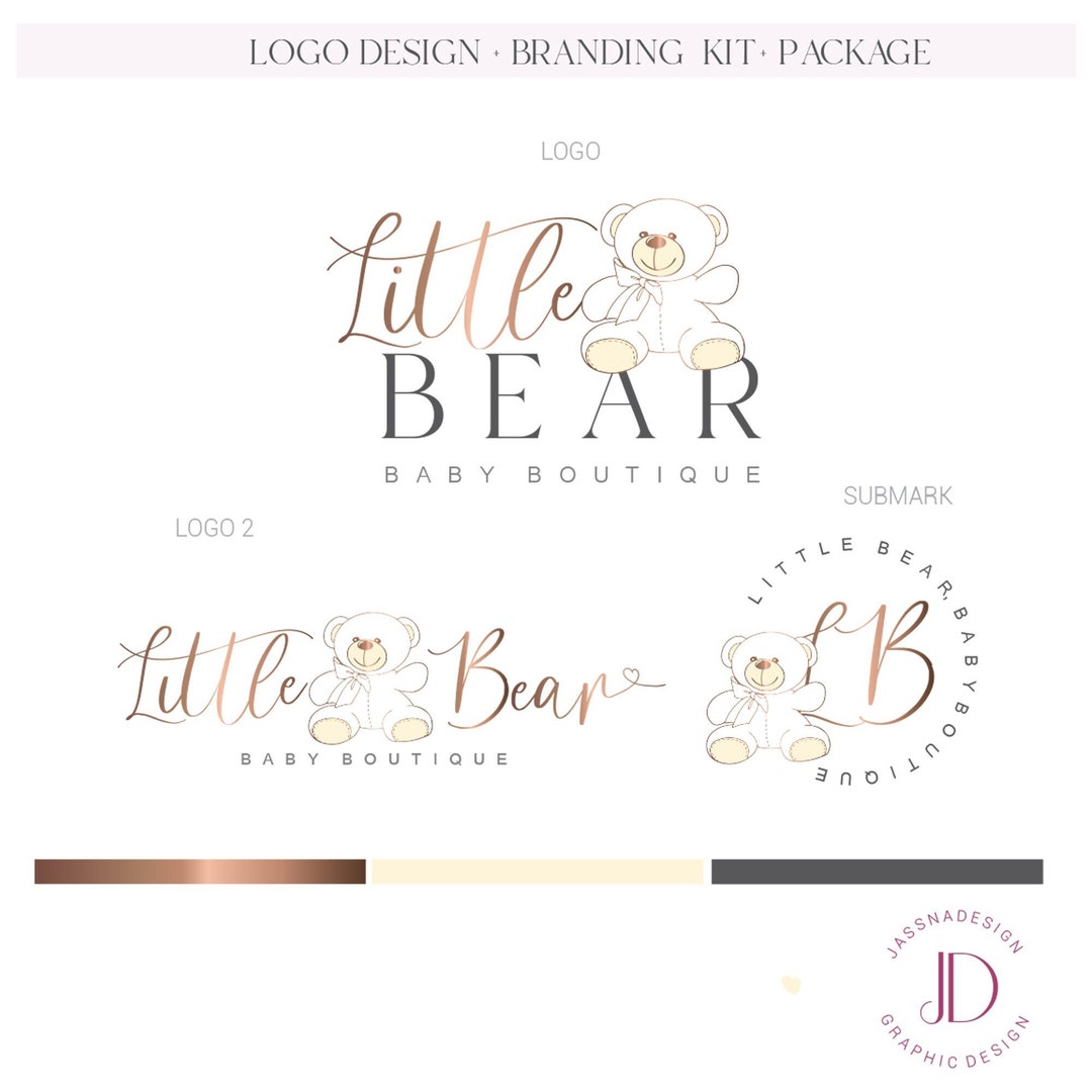 Teddy Bear Logo Children Bear Logo Baby Boutique Logo Kids Boutique ...