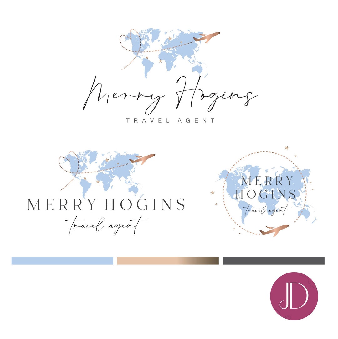 World Map Logo Travel Logo Branding Travel Agency Agent Logo - Etsy