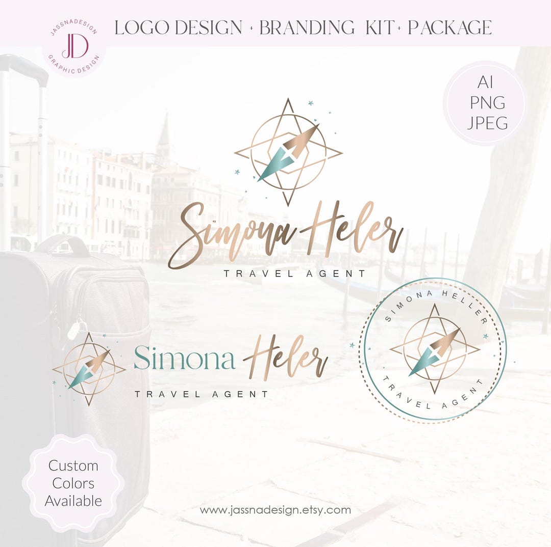 Compass Travel Logo Editable Travel Logo for Bloggers and Agents ...