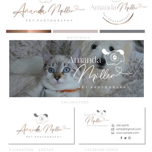 Pet Photography Logo and Branding Paw Camera Logo Paw Ears Pet Logo ...