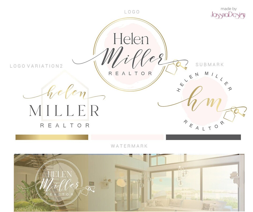 Real Estate Logo and Branding Premade Realtor Gold Logo Real Estate ...
