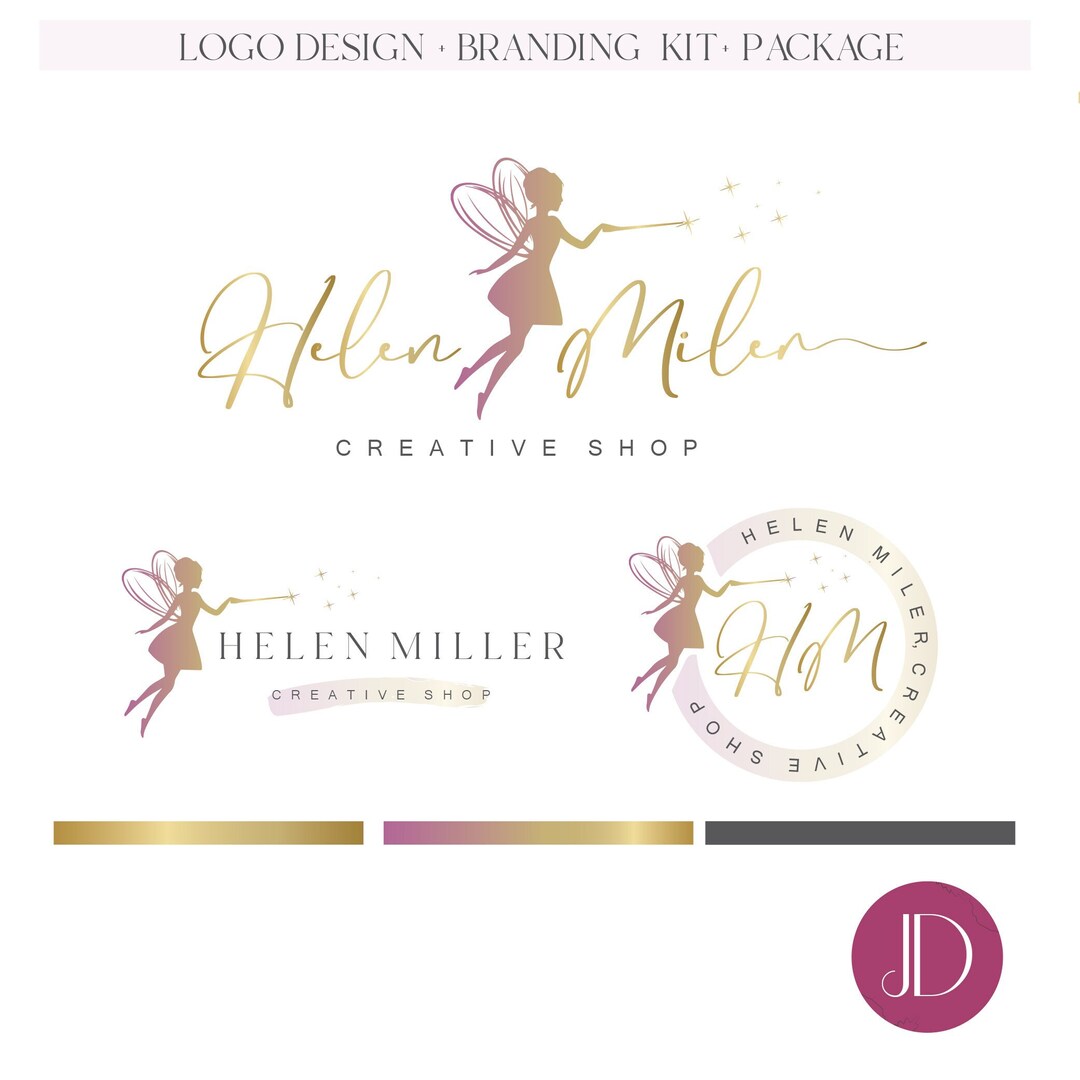 Pink Fairy Logo and Branding Event Planner Logo Fairy Cleaning Logo ...