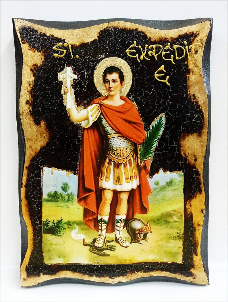 Saint Expedite Martyr Saint Expeditus Handmade Wood Icon on - Etsy
