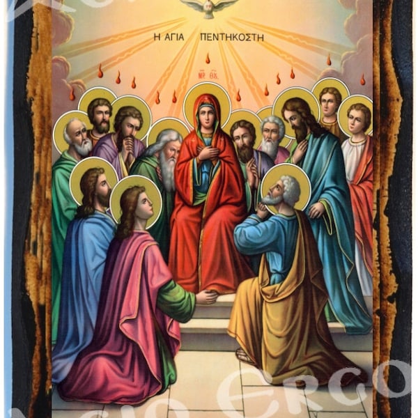 Pentecost Byzantine Icon - Etsy