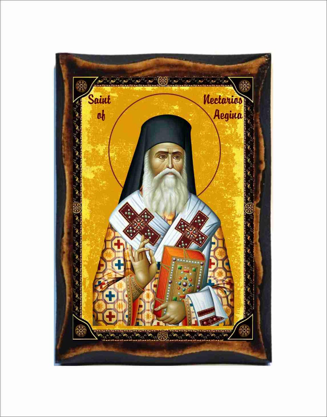 Saint Nectarios of Aegina - Byzantine Art - Orthodox Holy Card on ...
