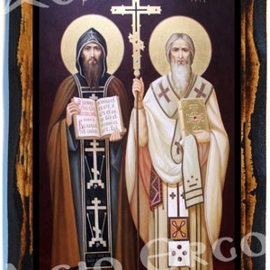 Saints Cyril and Methodius Greek Orthodox Russian Mount Athos Byzantine ...