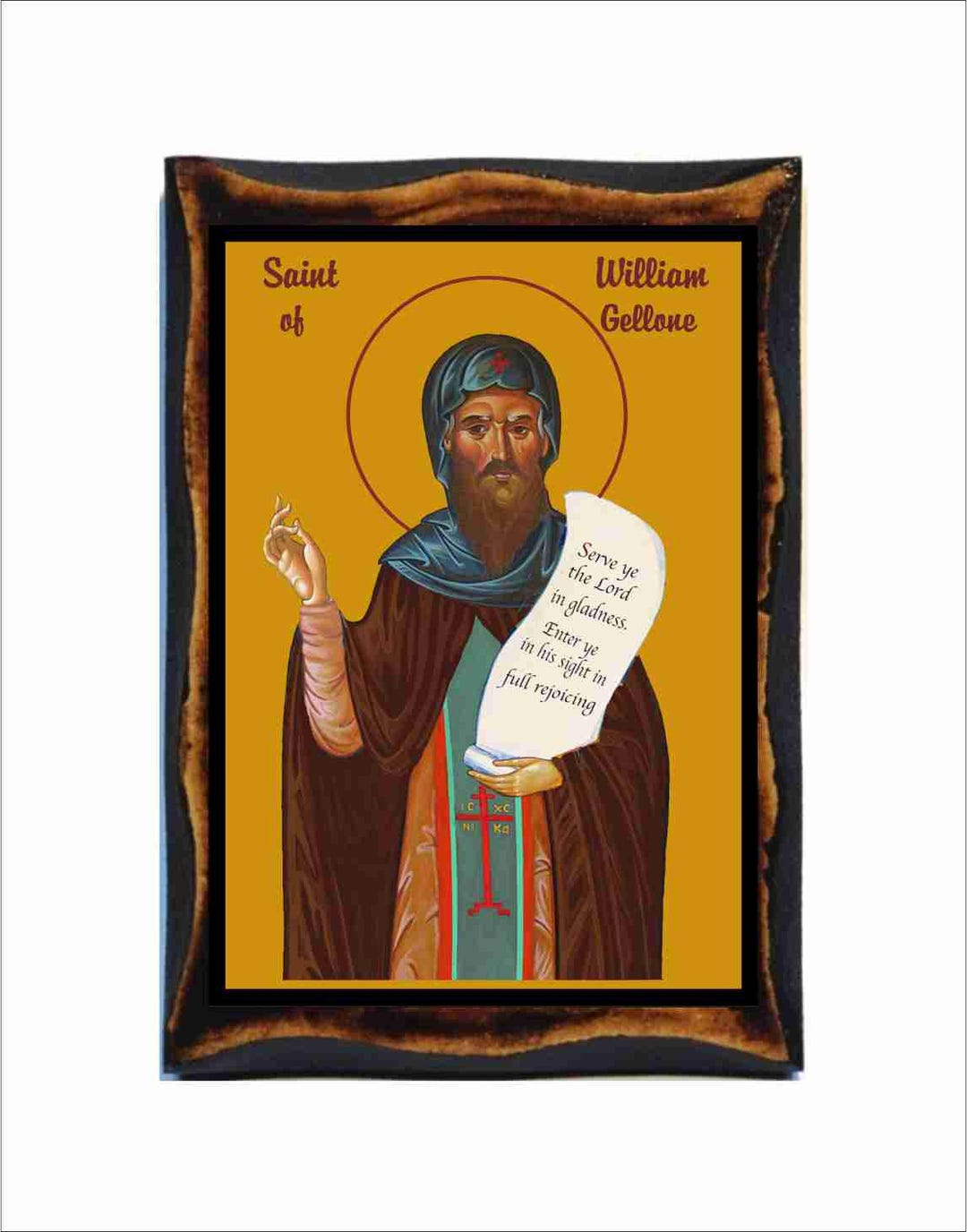 Saint William of Gellone - Byzantine Art - Catholic Holy Card on ...
