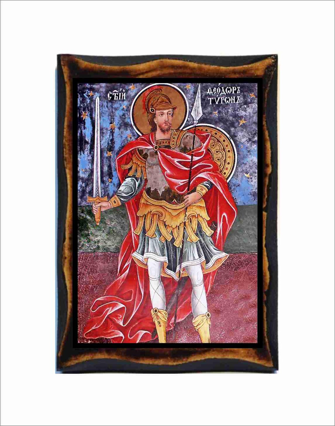 Saint Theodore Icon - Byzantine Art - Orthodox Catholic Holy Card on ...