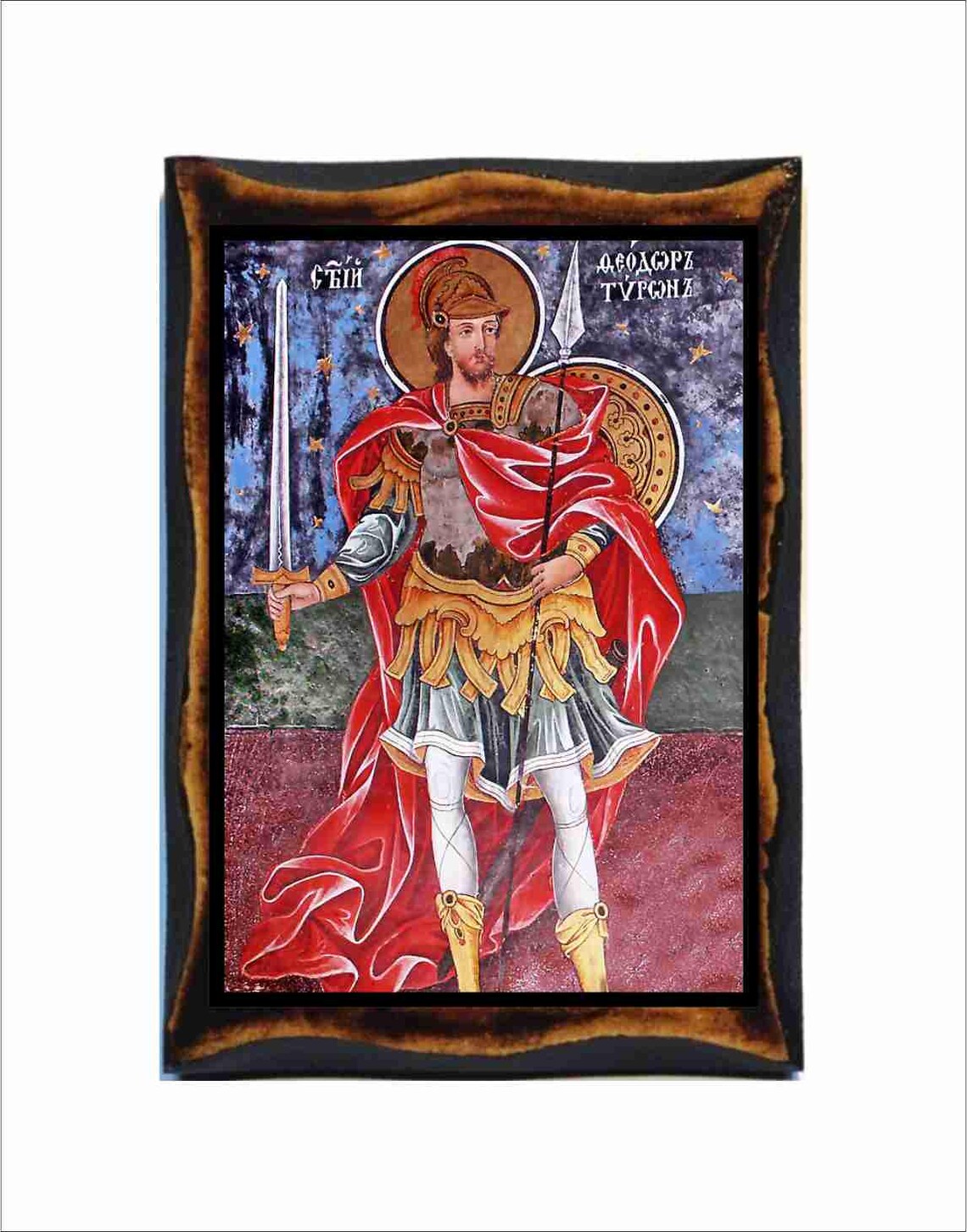 Saint Theodore Icon - Byzantine Art - Orthodox Catholic Holy Card on ...