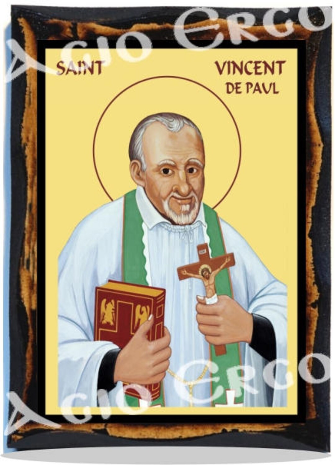 Saint Vincent De Paul Christian Roman Catholic Icon on Wood - Etsy UK