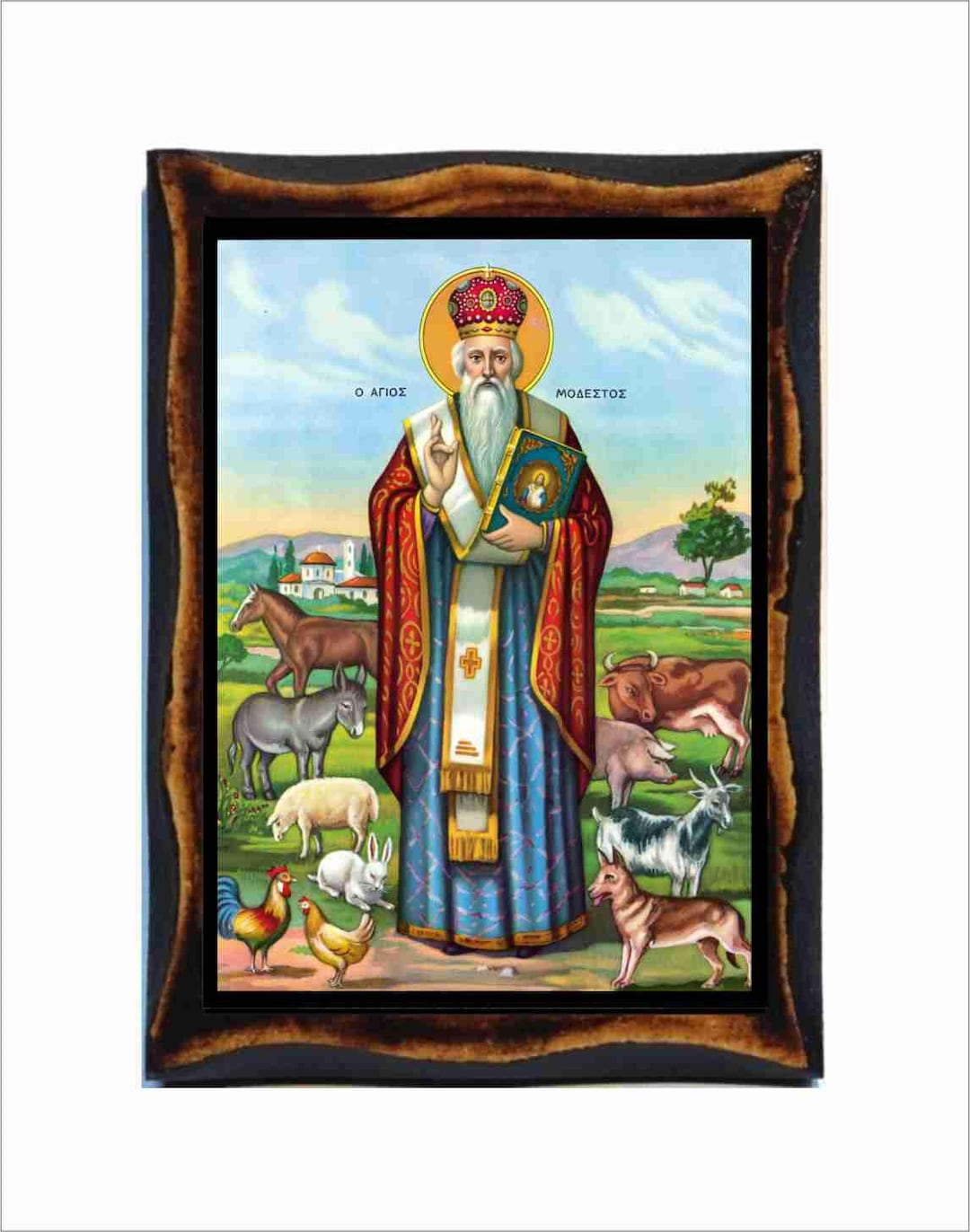 Saint Modestos, Patron of Animals - Orthodox Catholic Holy Card on ...