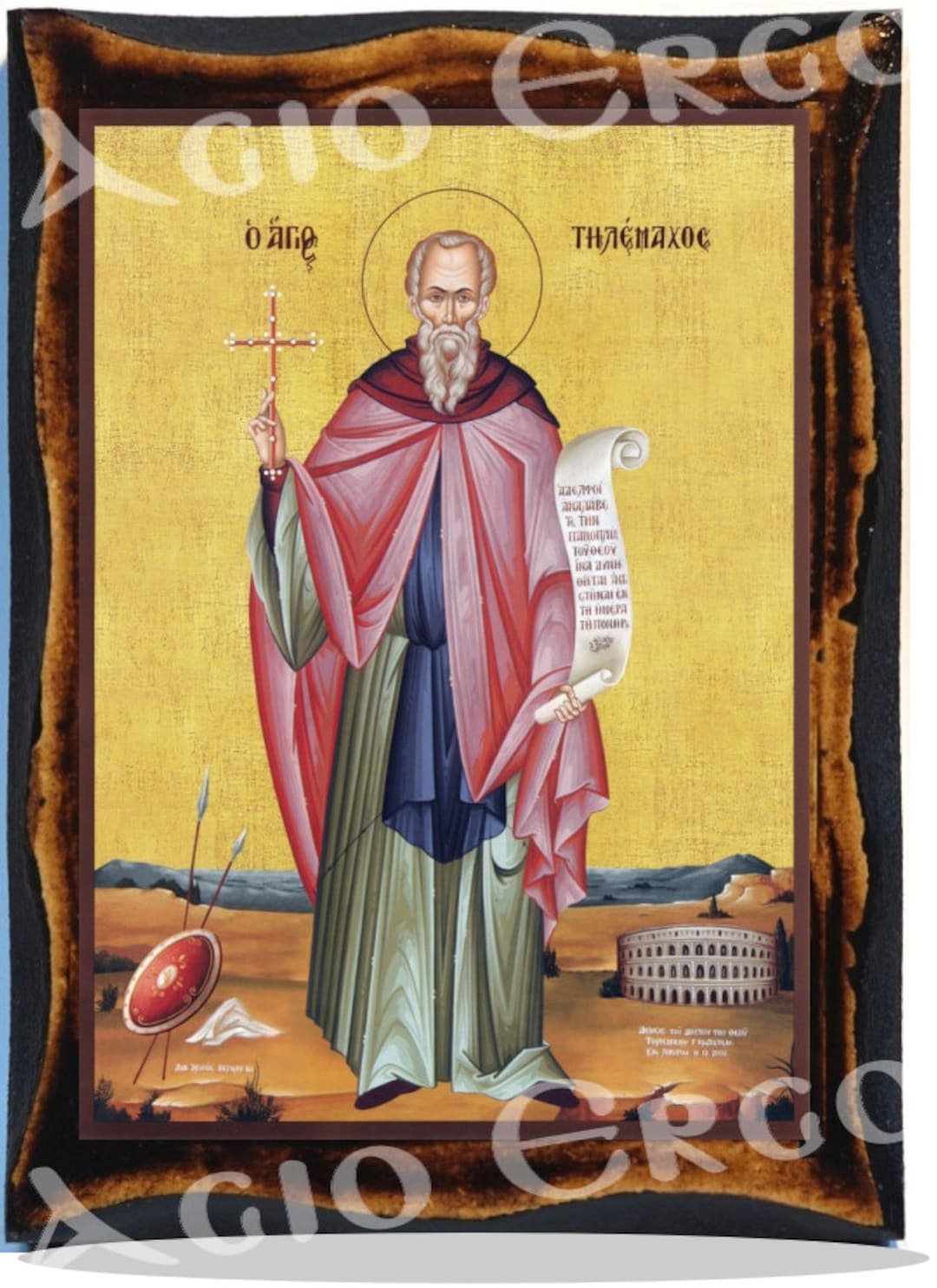 Saint Telemachus Hermit and Martyr Greek Orthodox Russian Mount Athos ...