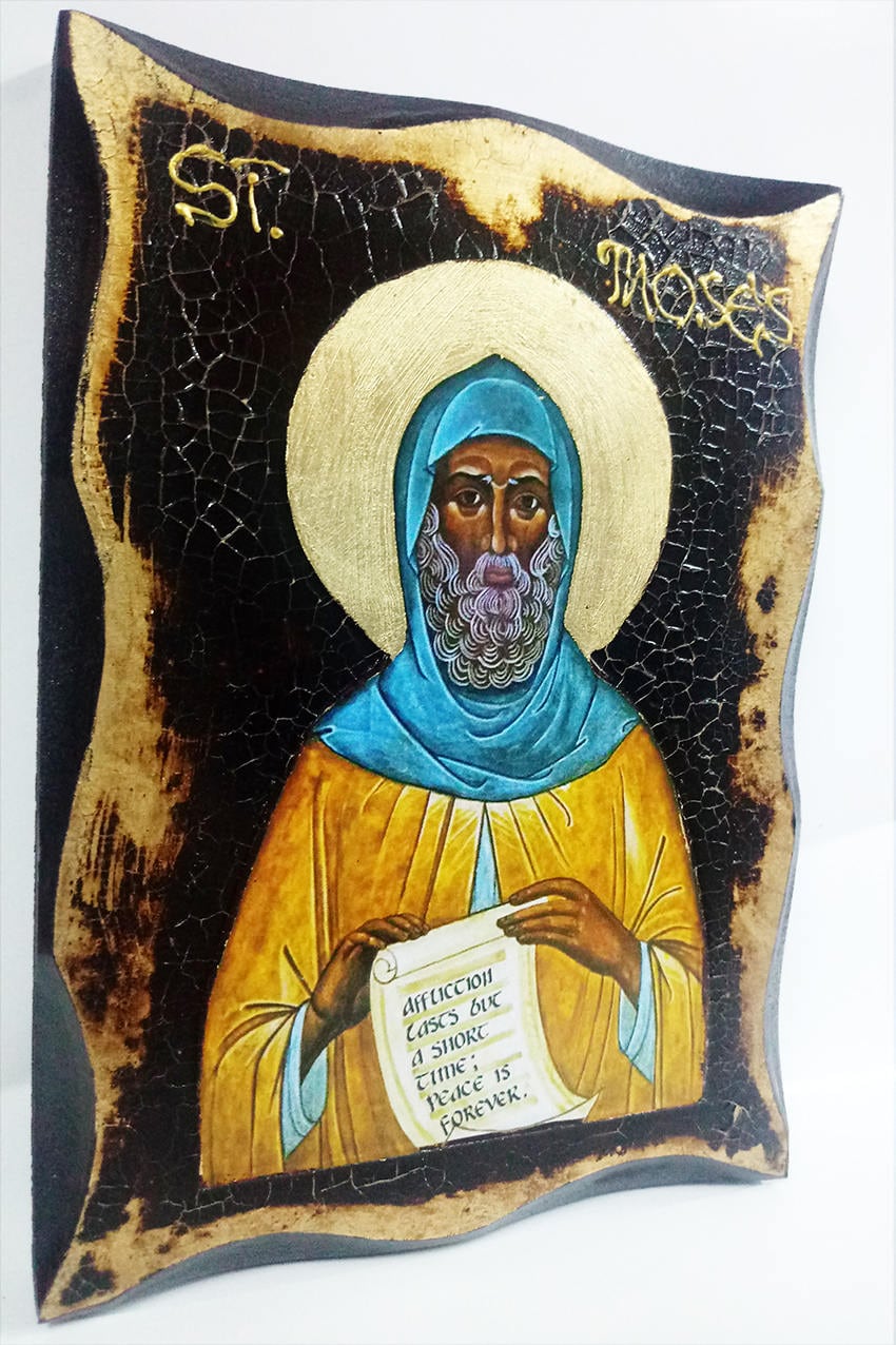 Saint Moses the Black Saint Moses the Ethiopia Abba Moses | Etsy
