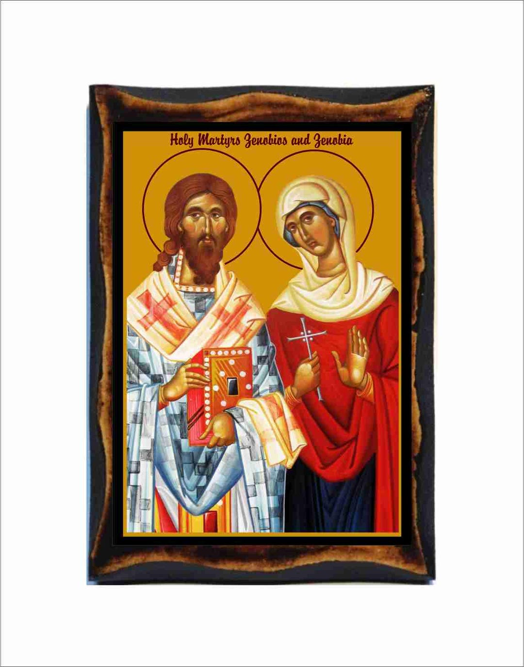 Holy Martyrs Zenobios and Zenobia - Byzantine Art - Holy Card on ...