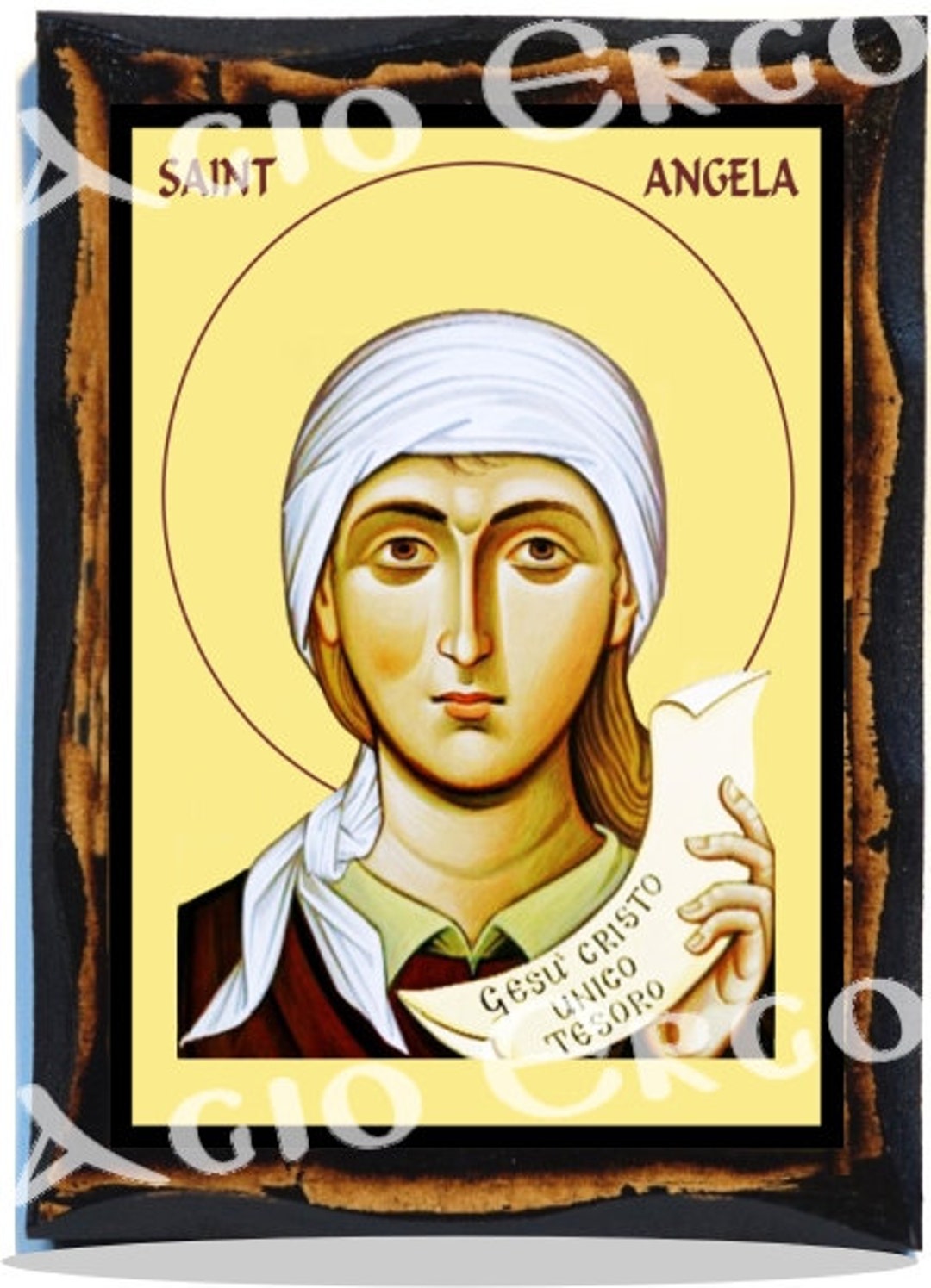 Saint Angela Catholic Christian Icon on Wood - Etsy