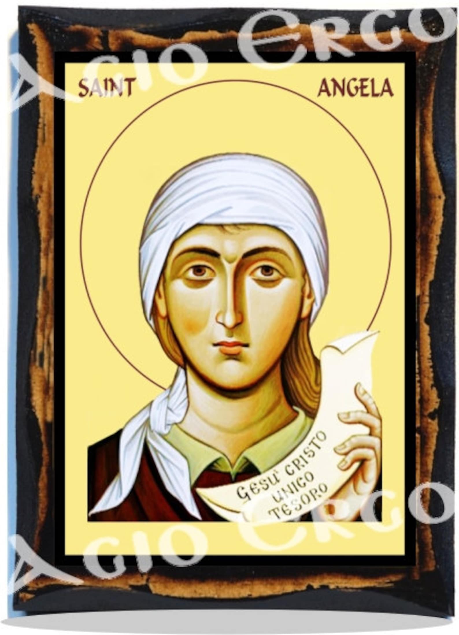 Saint Angela Catholic Christian Icon on Wood - Etsy