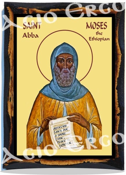 Saint Moses the Black Saint Moses the Ethiopian Abba Moses - Etsy