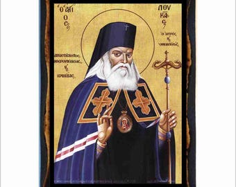 Saint Luke the Doctor - Holy Card - Handmade Wood Plaque - Etsy